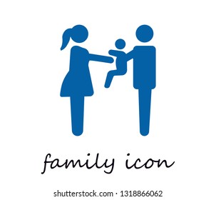 Family Icon Vector Blue Version Stock Vector (Royalty Free) 1318866062 ...