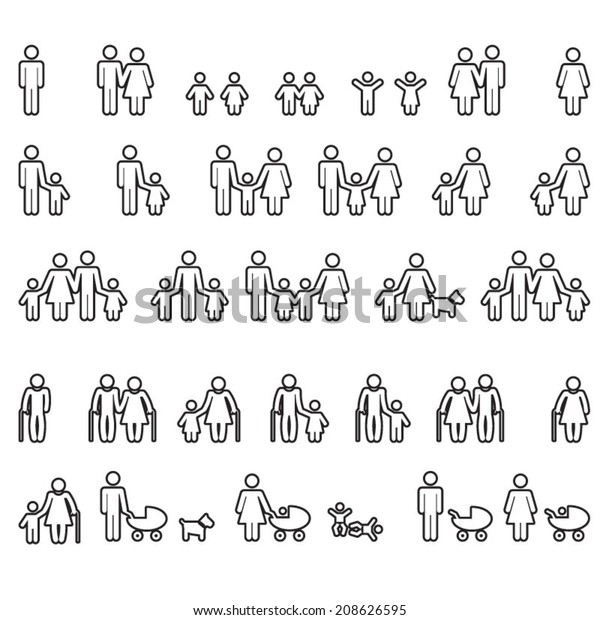Familiensymbole: Stock-Vektorgrafik (Lizenzfrei) 208626595 | Shutterstock
