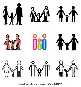 Family Icons Vector Set Stock Vector (Royalty Free) 97214921 | Shutterstock