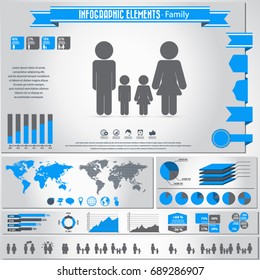 Family Infographics Elements Icons Set Stock Vector (Royalty Free ...