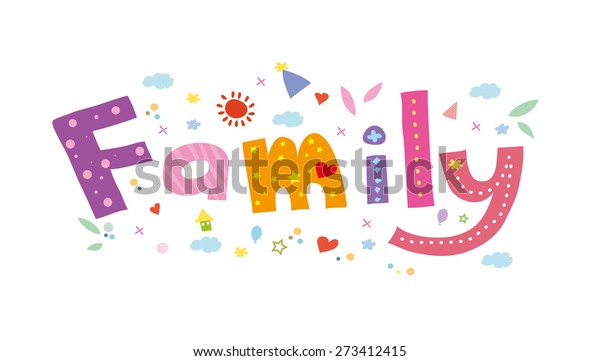 Family Letters Vector Design Template Stock Vector (Royalty Free) 273412415