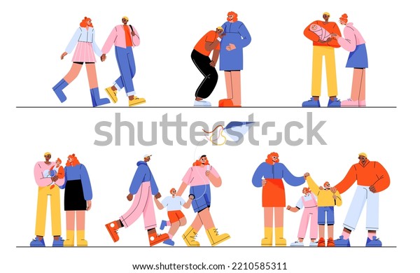 Family Life Cycle Flat Vector Illustration Stock Vector (Royalty Free ...