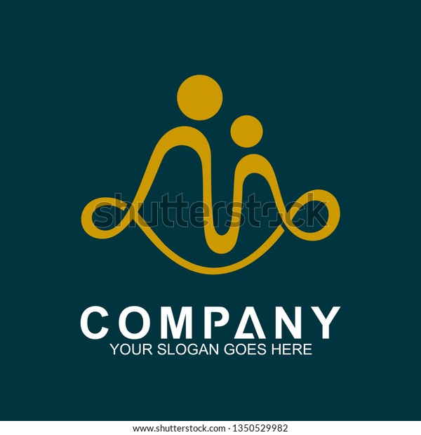 Family Logo Continuous Line Style Healthy Stock Vector (Royalty Free ...