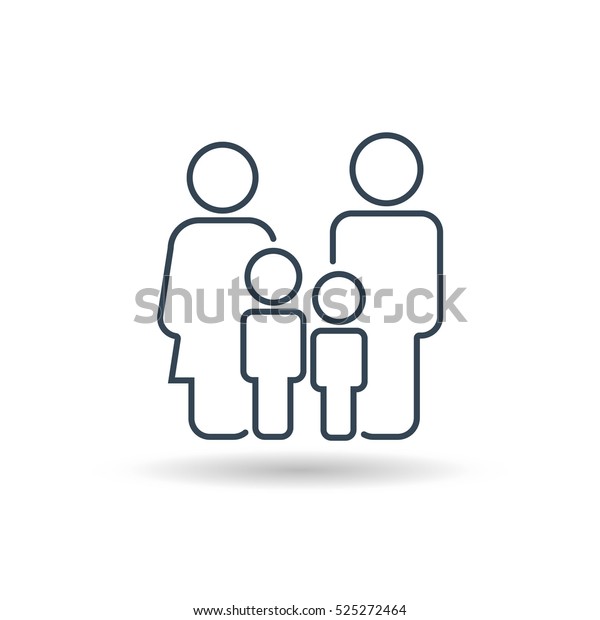 Family Outline Icon Vector Flat Sign Stock Vector (Royalty Free) 525272464
