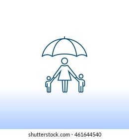Family Protect Icon Vector: vector de stock (libre de regalías ...