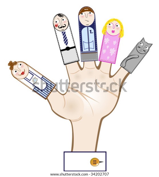 Family Puppet Show Vector Stock Vector (Royalty Free) 34202707 ...