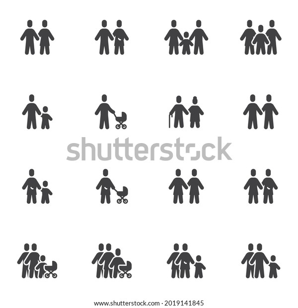 Family Relationship Vector Icons Set Modern Stock Vector (Royalty Free ...