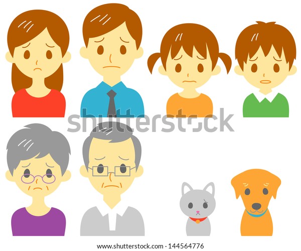 Family Sad Expression Stock Vector (Royalty Free) 144564776