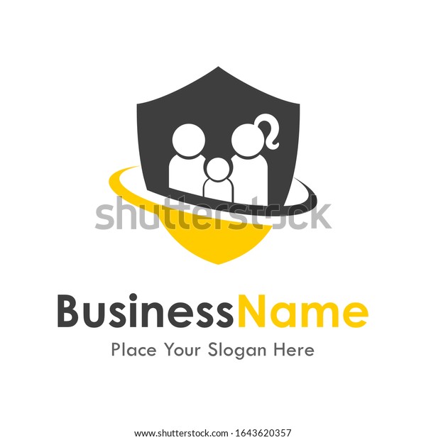 Family Shield Icon Vector Logo Template Stock Vector (Royalty Free ...