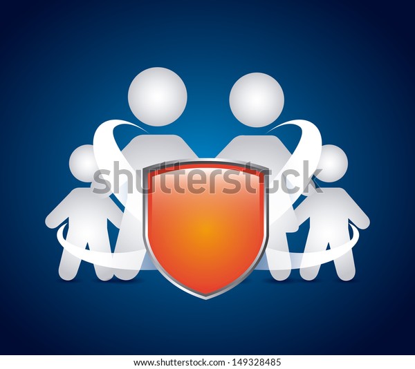 Family Shield Over Gray Background Vector Stock Vector (Royalty Free ...