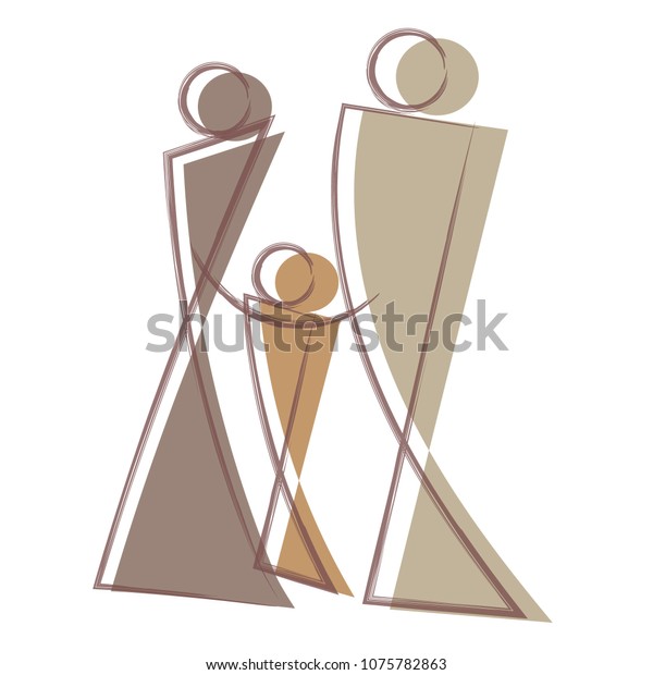 Family Stylized Vector Illustration Can Be Stock Vector (Royalty Free ...