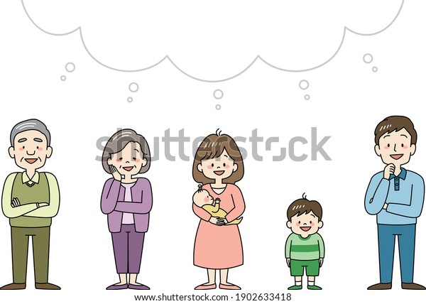 Family Thinking Good Idea Stock Vector (Royalty Free) 1902633418 ...
