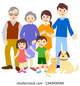Family Three Generations Stock Vector (Royalty Free) 1340900048 ...