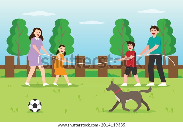 Family Time Vector Conceptyoung Family Playing Stock Vector (Royalty ...