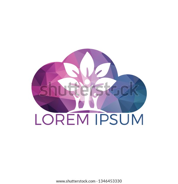 Family Tree Cloud Logo Design Family: Stock-Vektorgrafik (Lizenzfrei ...