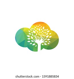 Family Tree Cloud Shape Logo Design Stock Vector (Royalty Free ...