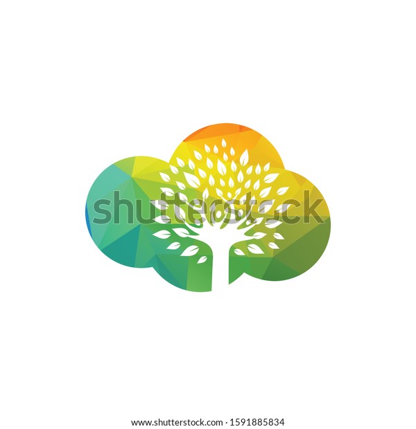 Family Tree Cloud Shape Logo Design Stock Vector (Royalty Free ...
