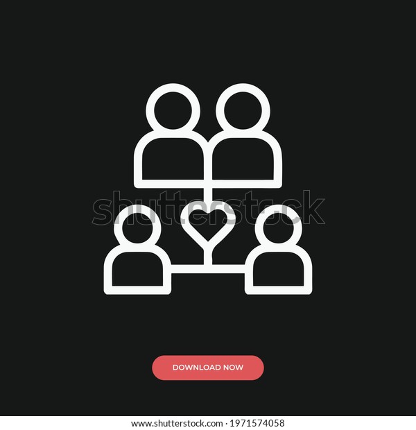 Family Tree Icon Vector Linear Style Stock Vector (Royalty Free ...