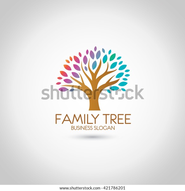 Family Tree Logo Stock Vector (Royalty Free) 421786201