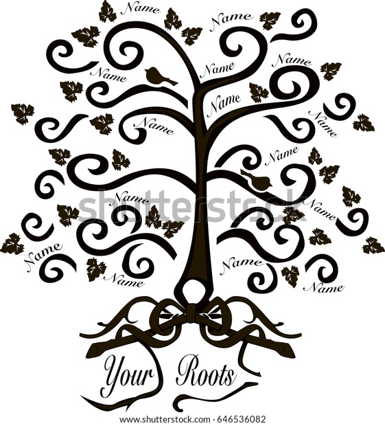 Family Tree Roots 库存矢量图（免版税）646536082