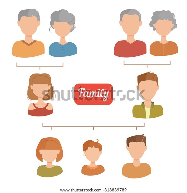 Family Tree Vector Isolated Illustration Stock Vector (Royalty Free ...