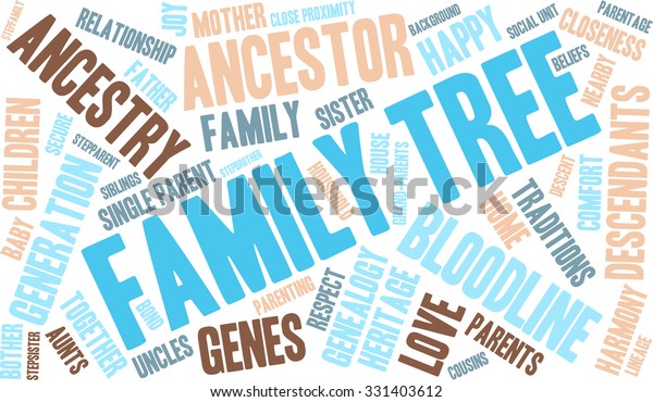 Family Tree Word Cloud On White Stock Vector (Royalty Free) 331403612