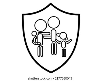 Family Vector Inside Shield White Background Stock Vector (Royalty Free ...