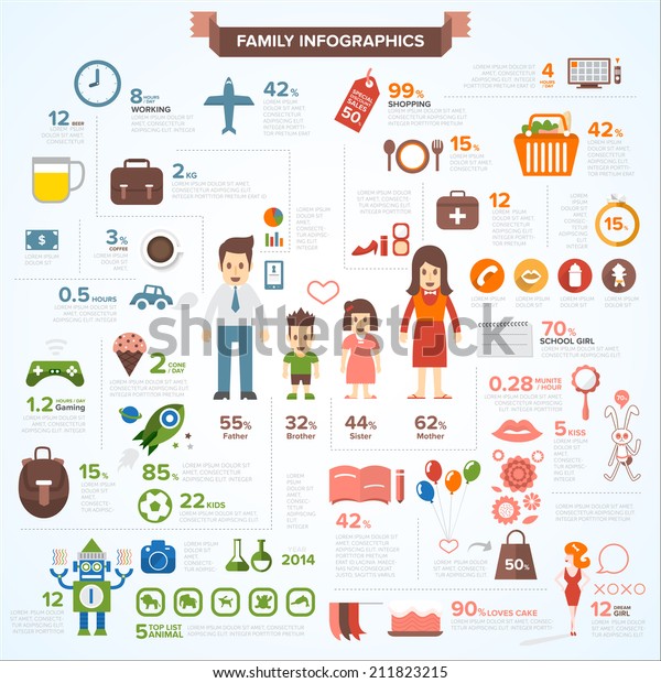 Family Vector Set Infographics Stock Vector (Royalty Free) 211823215