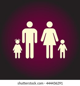 Family White Vector Icon On Dark Stock Vector (Royalty Free) 444436291 ...
