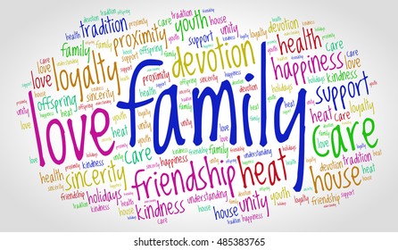Family Word Cloud Stock Vector (Royalty Free) 485383765 | Shutterstock