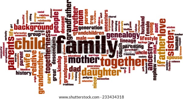 Family Word Cloud Concept Vector Illustration Stock Vector (Royalty ...