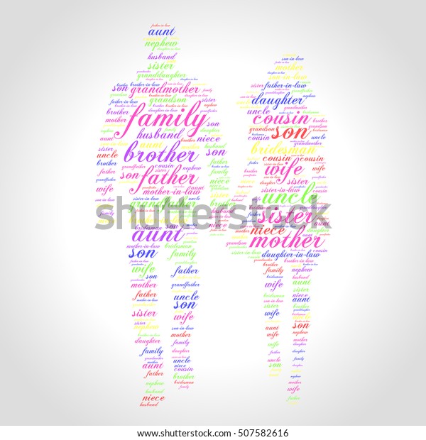 Family Word Cloud Shape Young Couple Stock Vector (Royalty Free ...