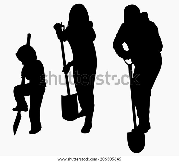 Family Working Together Stock Vector (Royalty Free) 206305645