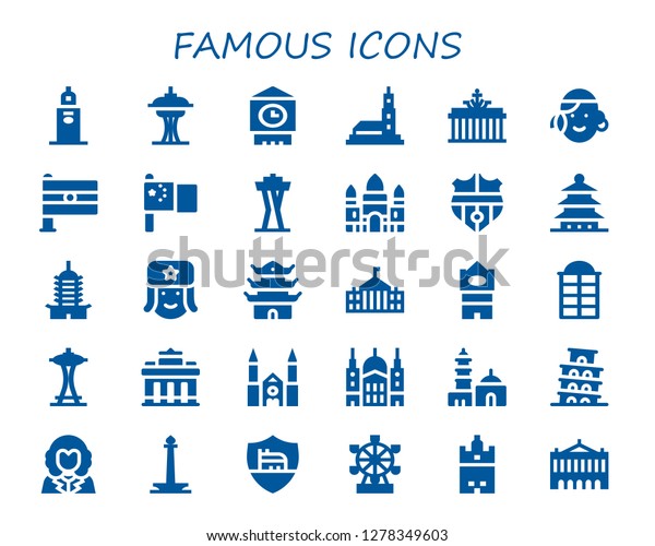 Famous Icon Set 30 Filled Famous Stock Vector (Royalty Free) 1278349603 ...