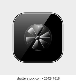 Fan Black Glossy Button Vector Stock Vector (Royalty Free) 234247618 ...