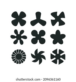 Fan Blade Icon Set Isolated Flat Stock Vector (Royalty Free) 2096361160 ...