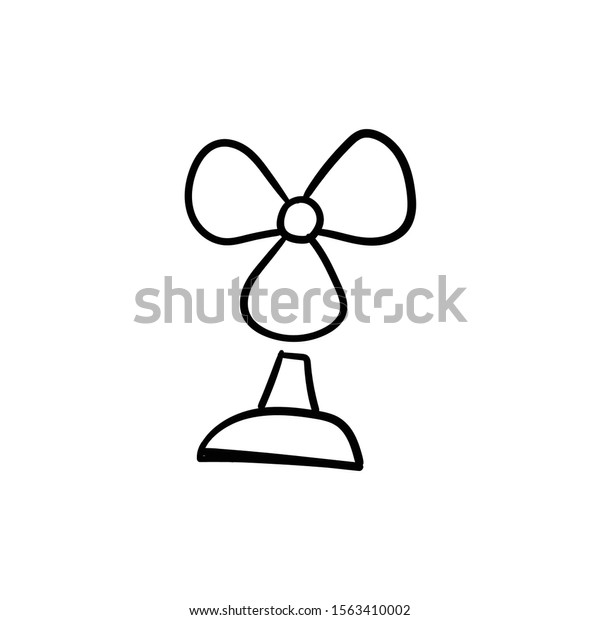 Fan Doodle Icon Vector Hand Drawing Stock Vector (Royalty Free ...