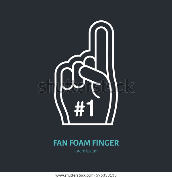 Fan Foam Finger Vector Line Icon Stock Vector (Royalty Free) 595333133 ...