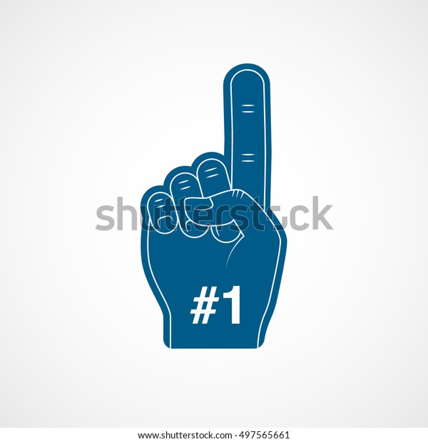 Fan Hand Number One Blue Flat Stock Vector (Royalty Free) 497565661 ...