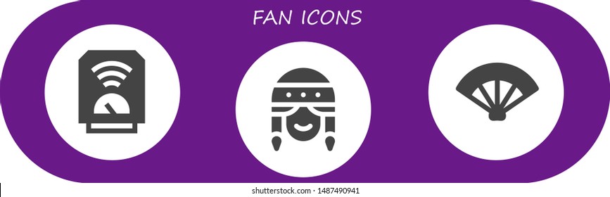 Fan Icon Set 3 Filled Fan Stock Vector (Royalty Free) 1487490941 ...