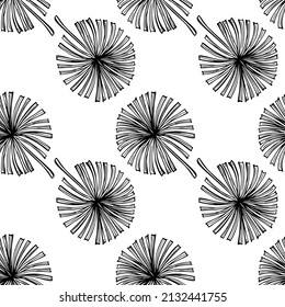 Fan Palm Leaves Seamless Pattern On Stock Vector (Royalty Free ...