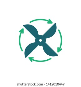 Fan Rotation Direction Flat Icon Ventilation Stock Vector (Royalty Free ...
