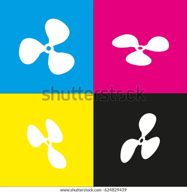 Fan Sign Vector White Icon Isometric Stock Vector (Royalty Free ...