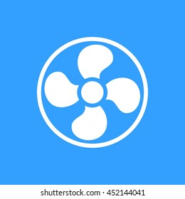Fan Vector Icon White Illustration Isolated Stock Vector (Royalty Free ...