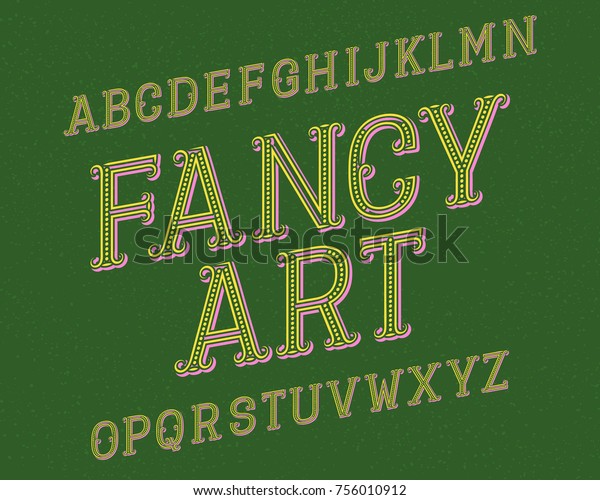 Fancy Art Typeface Retro Font Isolated Stock Vector (Royalty Free ...