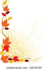 Fancy Border Featuring Autumn Leaves Scrolls Stock Vector (Royalty Free ...