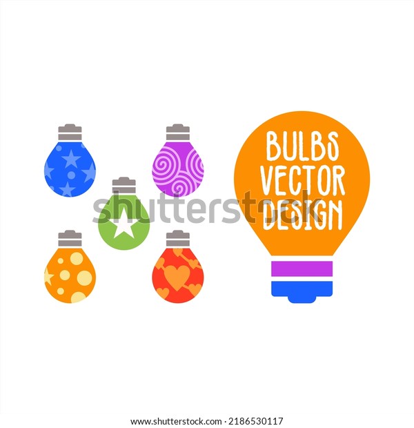 Fancy Colorful Light Bulb Vector Set Stock Vector (Royalty Free ...
