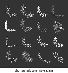 Set Hand Drawn Corner Borders Fancy Stock Vector (Royalty Free) 537415327