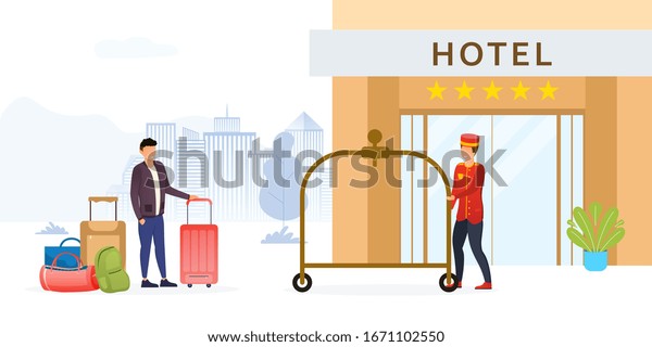 Fancy Five Star Hotel Doorman Red Stock Vector (Royalty Free ...