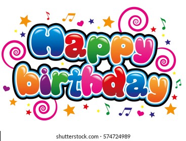 Fancy Happy Birthday Stock Vector (Royalty Free) 574724989 | Shutterstock